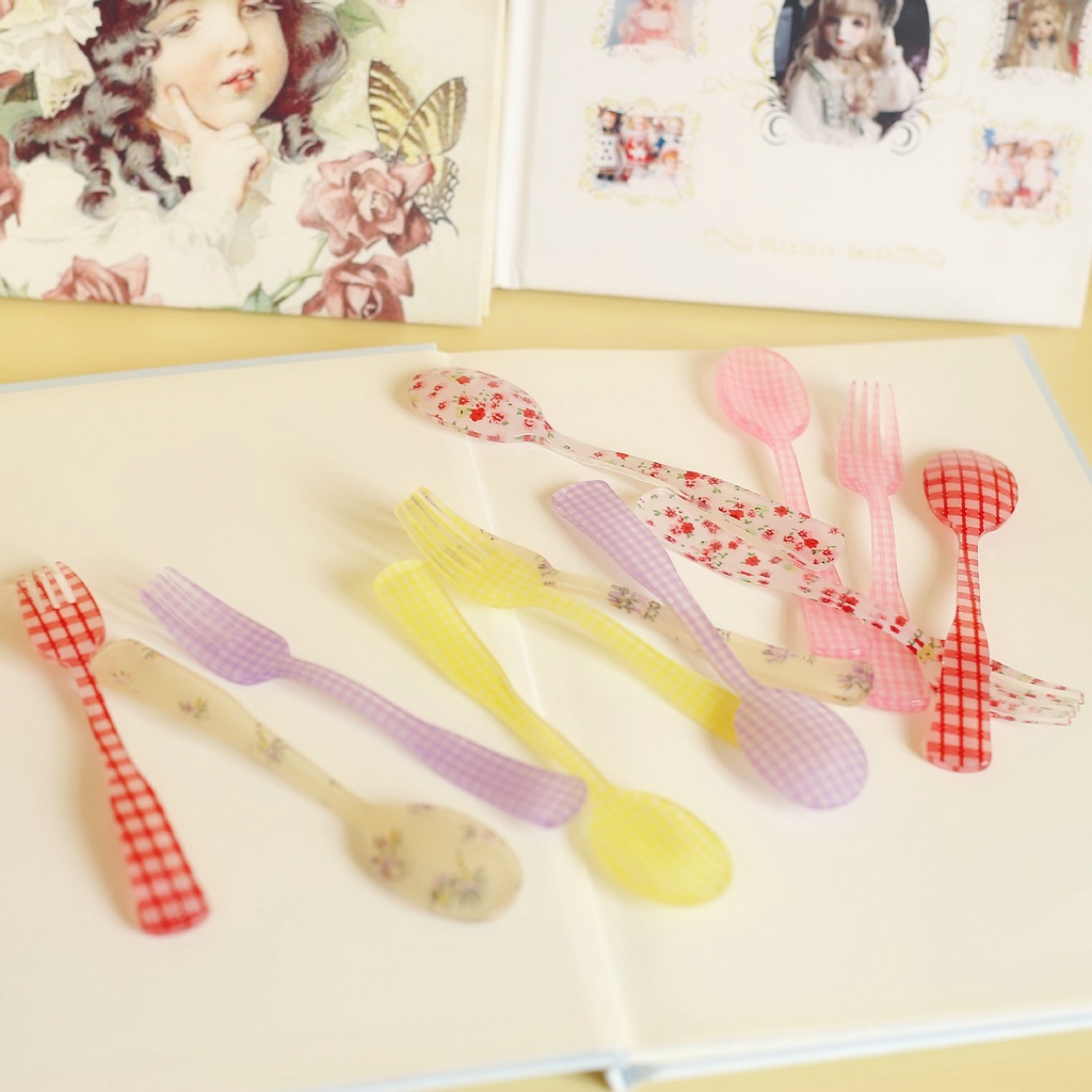 Jual Sendok Garpu Estetik Resin Plastik / Aesthetic Resin Plastic ...