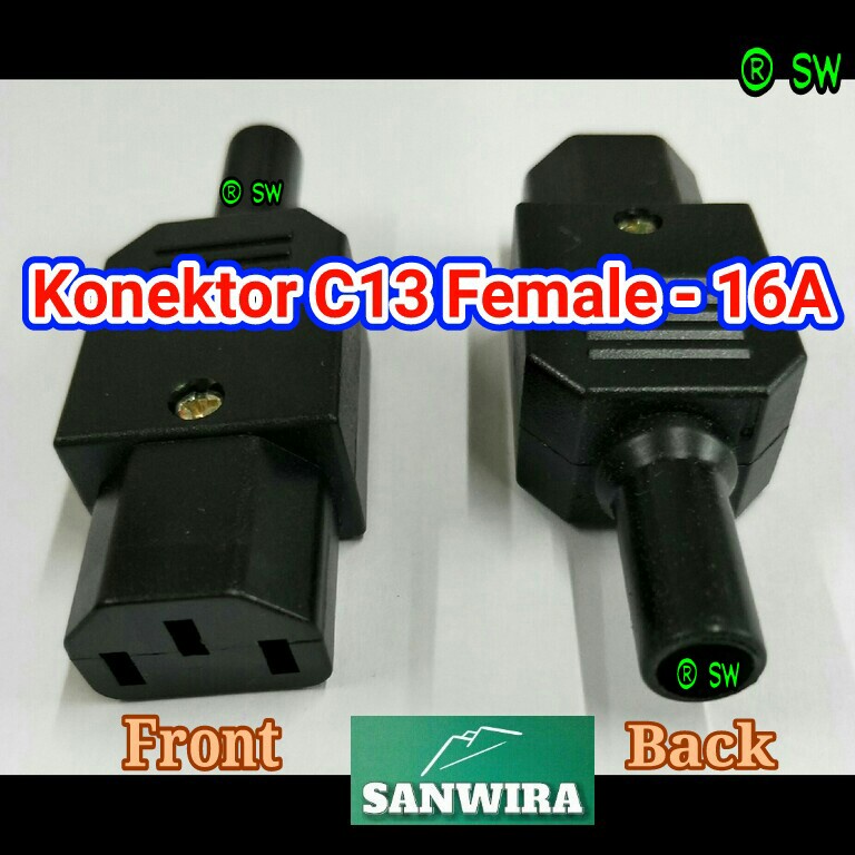 Jual Konektor C13 Female - 16 Ampere / Konektor C13 Female - 10 Ampere ...