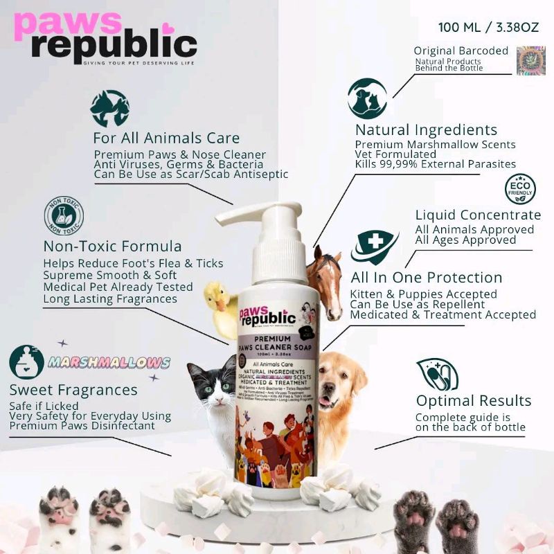 Jual Paws Republic - Premium Paw Cleaner Soap for Pet All Animals Sabun ...