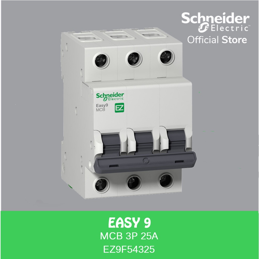 Jual Stut 3p 3 PHASE MCB Easy9 25A SCHNEIDER kepala Hitam SNI | Shopee ...