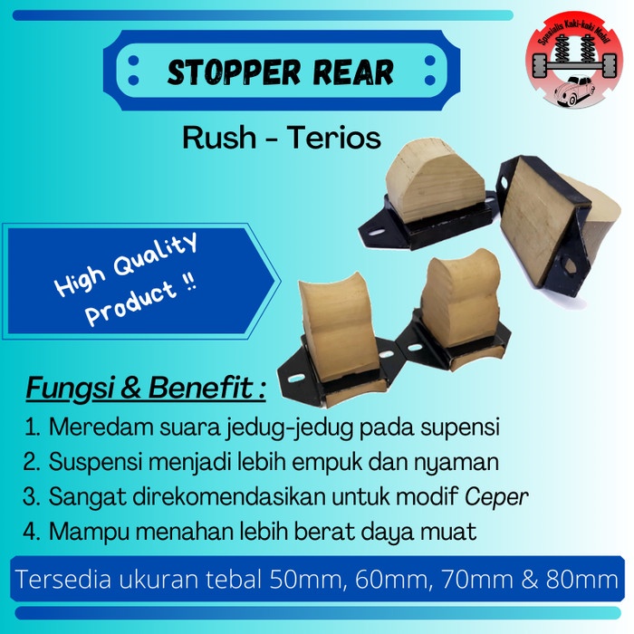 Jual Karet Stopper Rush Terios Stoper bantalan body Sasis belakang ...
