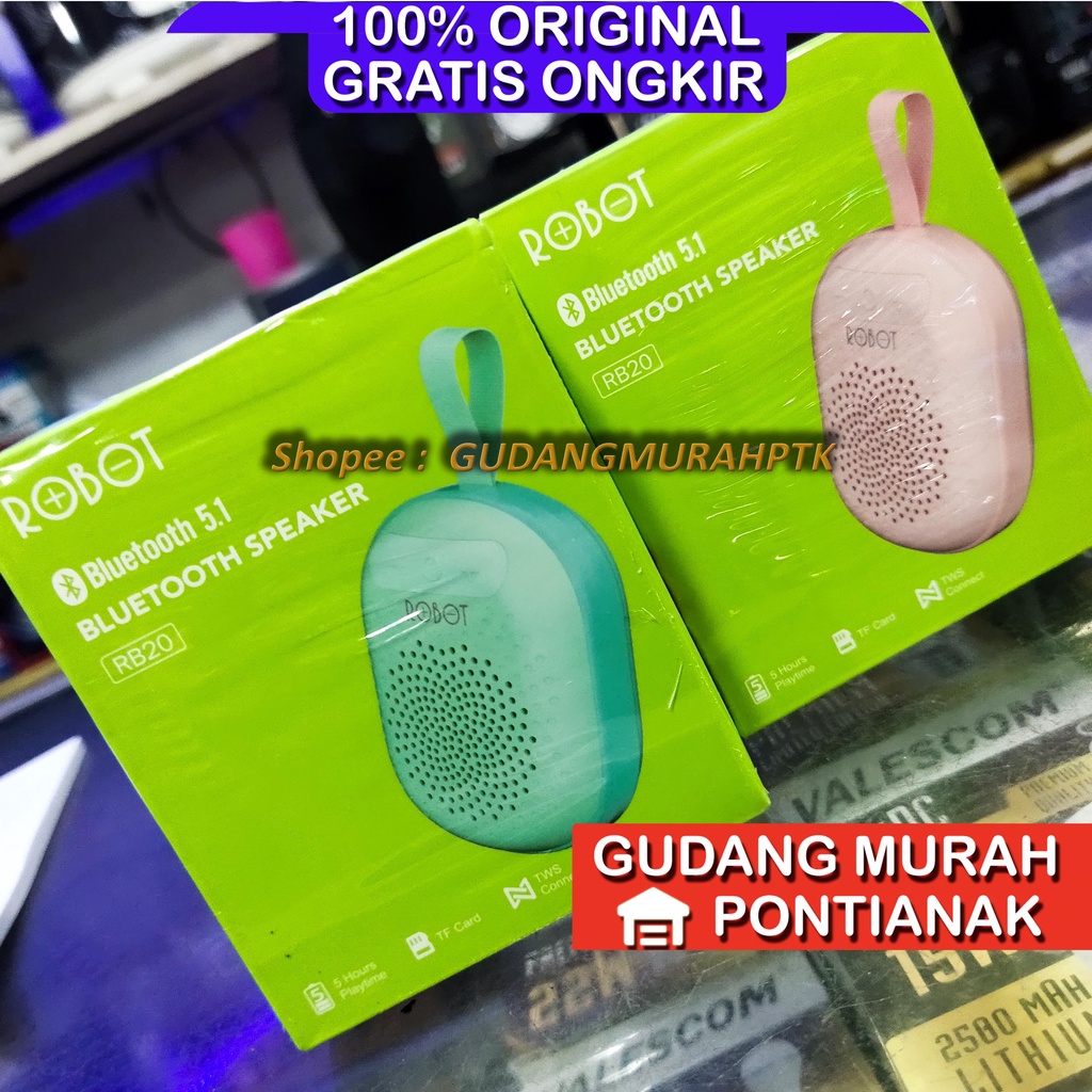 Jual Salon ROBOT Original TWS Speaker Bluetooth 5.1 Mini Portable RB20 ...