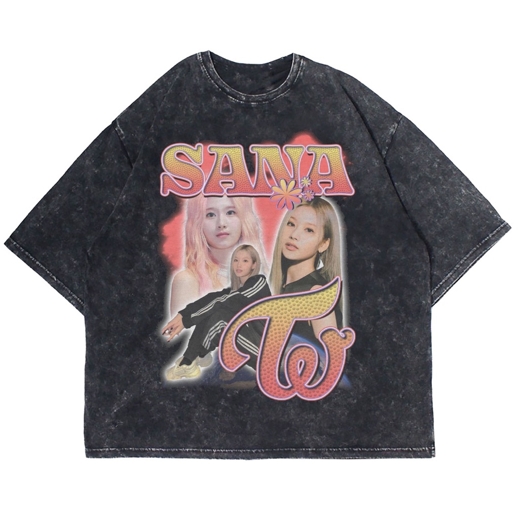 Jual KAOS OVERSIZE TWICE SANA WASHING VINTAGE KPOP TEE (T-SHIRT ...