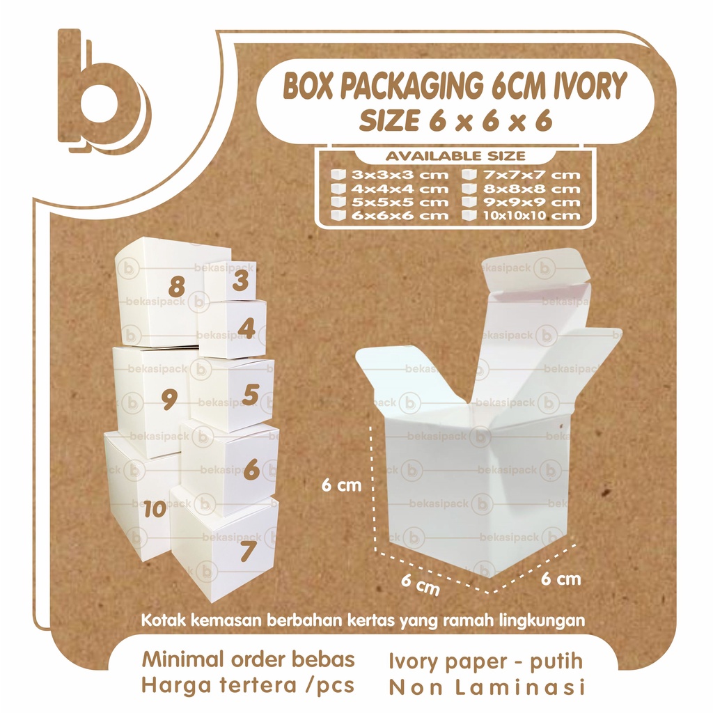 Jual Box Packaging Ivory Natural 6x6x6 I BP6IN00384 | Shopee Indonesia