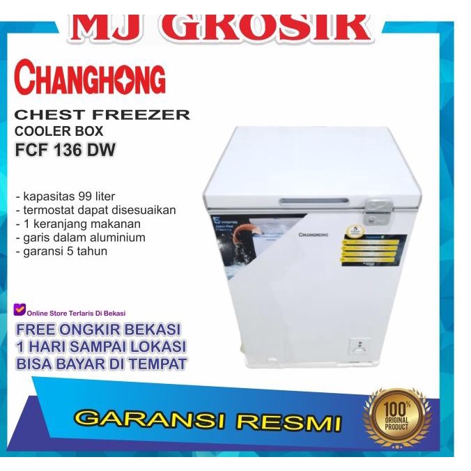 Jual CHANGHONG CBD 105 CHEST FREEZER BOX 100 L LEMARI PEMBEKU 100 LITER ...