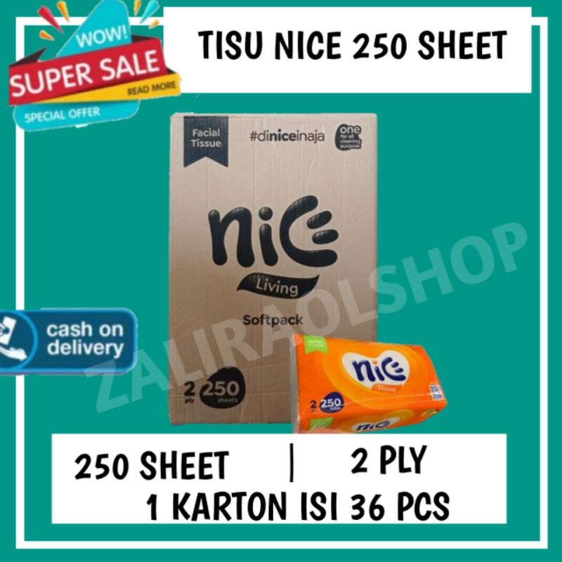 Jual tisu nice 250 sheet 1 karton isi 36 pcs | Shopee Indonesia