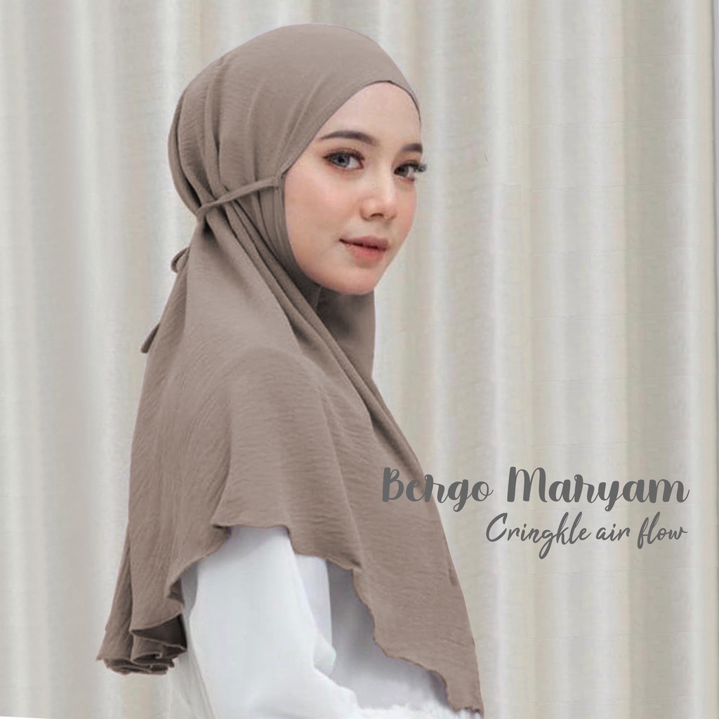 Jual Jilbab Instan Bergo Maryam Crinkle Airflow Premium | Hijab Crinkle | Shopee Indonesia