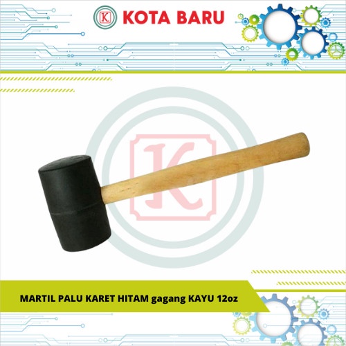 Jual MARTIL PALU KARET HITAM gagang KAYU 12oz | Shopee Indonesia