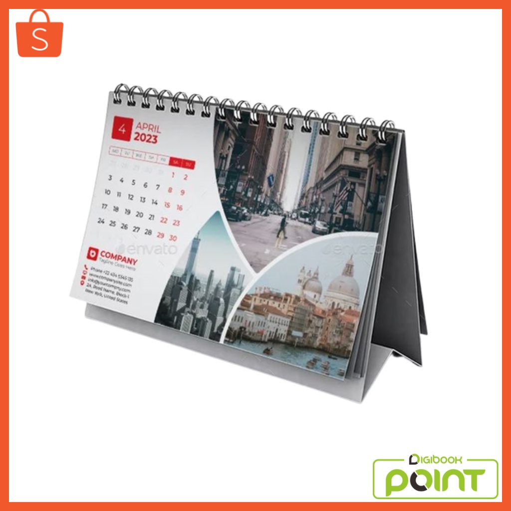 Jual Kalender Duduk 2024 Custom - Penyangga Linen 6 Lembar 1 Muka ...