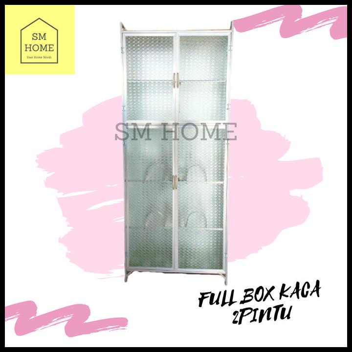 Jual Lemari Piring Rak Piring Aluminium 2 Pintu Full Box Keramik Kaca | Shopee Indonesia