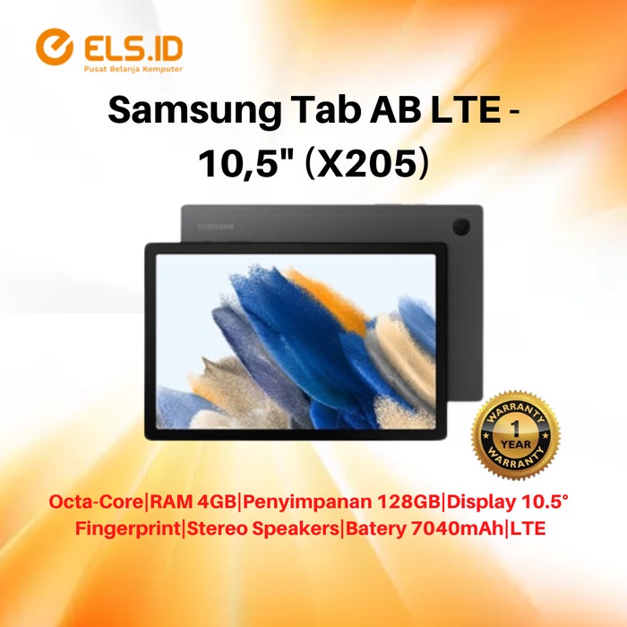Jual Samsung TAB A8 LTE - 10,5" (X205) - Grey | Shopee Indonesia