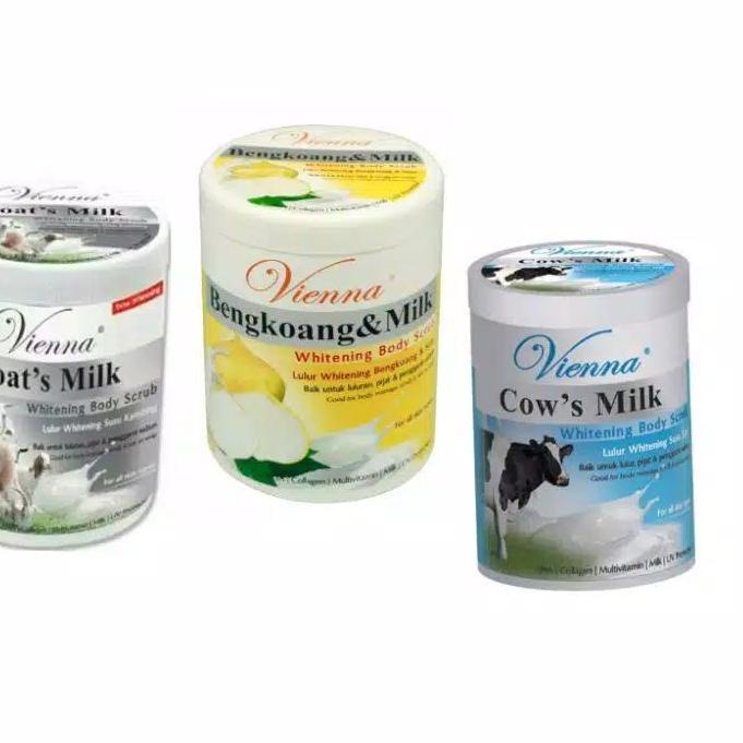 Jual Diskon ️VIENNA GOATS MILK/COWS MILK/BENGKOANG BODY SCRUB 1KG POT ...