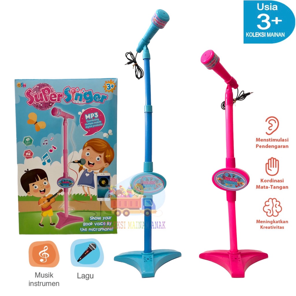 Jual Mainan anak super singer sh 1251 microphone mic karaoke musik mp3 ...