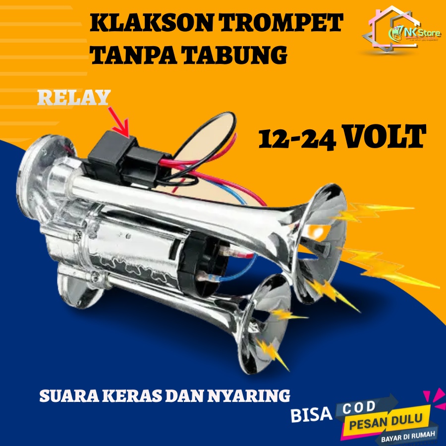 Jual Klakson Kelakson Terompet Trompet Mobil Truk Bus 2 Corong Tanpa ...
