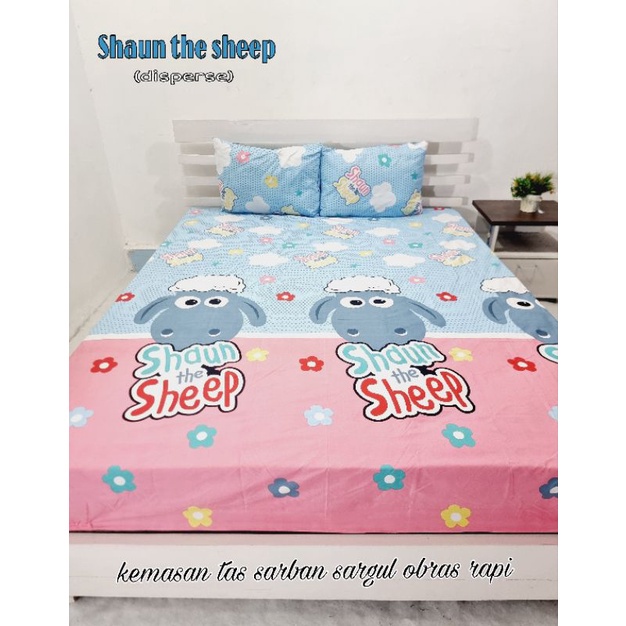 Jual SPREI KARET KATUN PREMIUM 90/100/120/140/160/180/200 MOTIF SHAUN ...