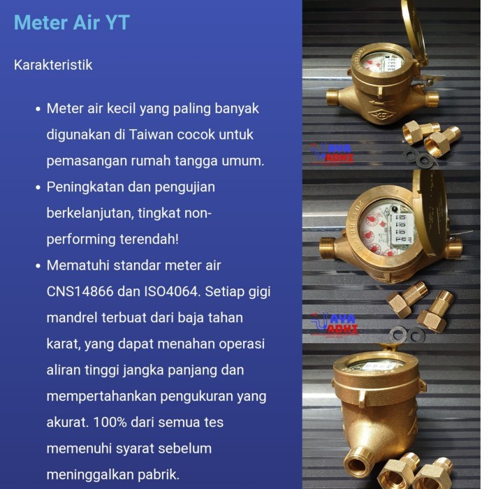 Jual Meteran Air PDAM Flow Meter 3/4" - 20mm SNI Tera RESMI Brass ...