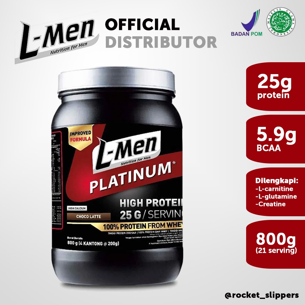 Jual L-men Platinum 800 gram Suplemen Tinggi Whey Protein Rendah Lemak ...