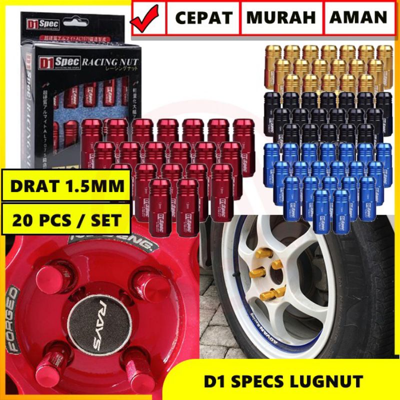 Jual BAUT RACING LUGNUT D1 SPEC HIGH QUALITY DRAT 1.5 MODEL | Shopee ...