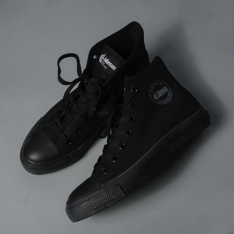 Jual JOHNSON BASIC ALL BLACK HIGH CUT ORIGINAL / Jhonson / Sepatu ...