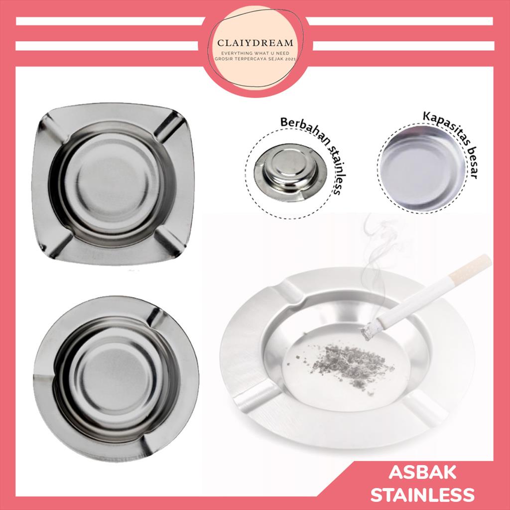 Jual CLAIYDREAM Asbak Rokok Stainless Steel Anti Karat 12 cm / Tempat ...