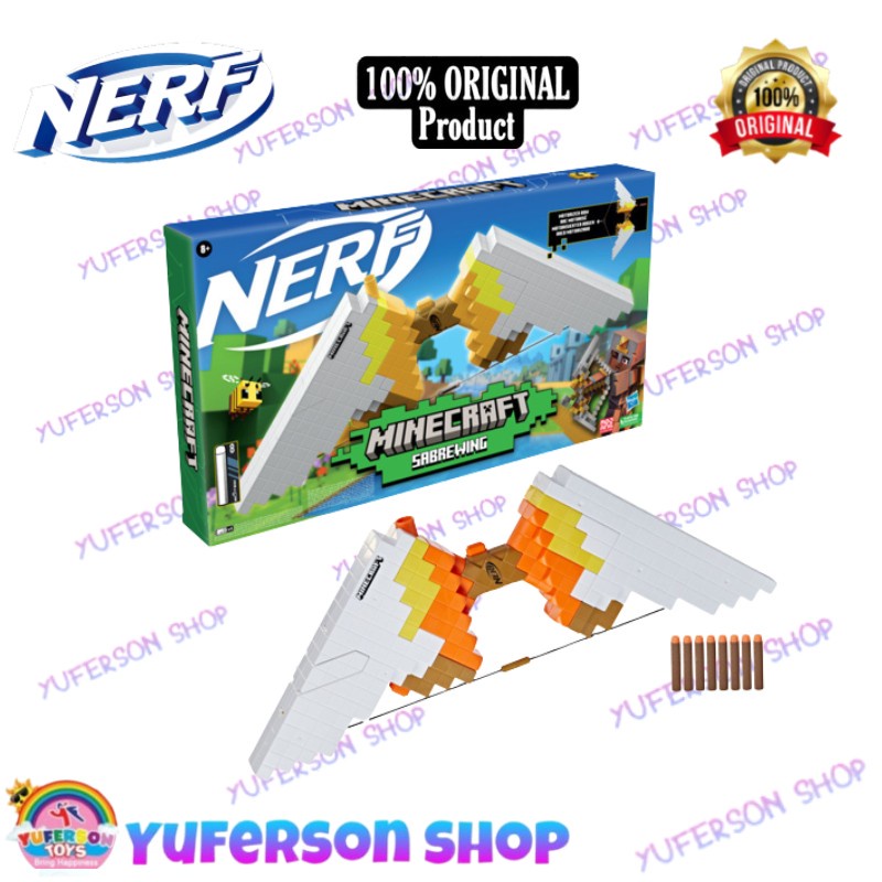 Jual NERF Minecraft Sabrewing Motorized Blaster Bow | Shopee Indonesia