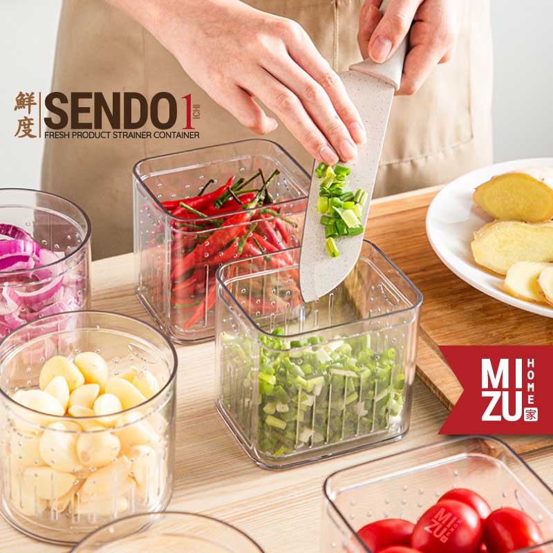 Jual MIZU SENDO-ICHI Fresh Produce Strainer Container Segel Kotak ...