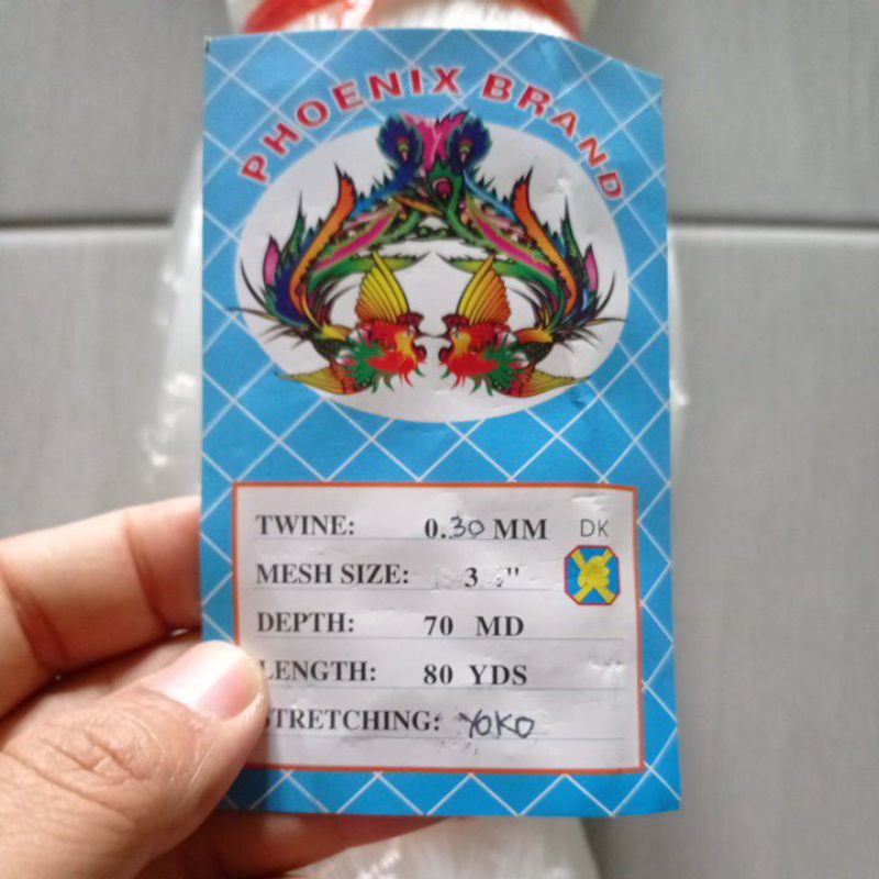 Jual Jaring ikan 3 inchi 0.30 70md/80 yds yoko jaring ikan senar pukat ...