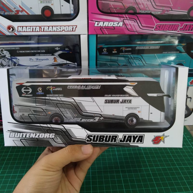Jual miniatur bis kertas papercraft bus subur jaya buitenzorg hino rm ...