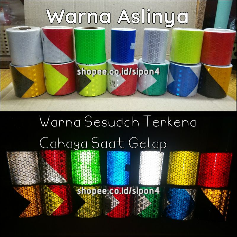 Jual [BISA COD] Stiker Reflektor Pemantul Cahaya Reflektif Mobil Motor ...