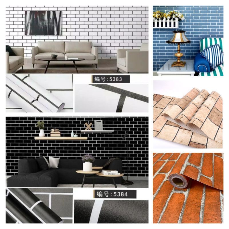 Jual Wallpaper Motif Bata Putih,Wallpaper Motif Batu Bata | Shopee ...