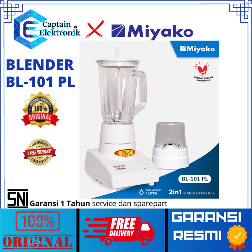 Jual MIYAKO Blender Plastic 1 Liter 2in1 - BL 101 PL / BL-101PL / PL 101 BL / 101PL | Shopee ...
