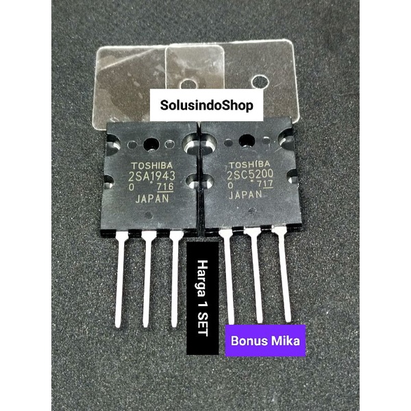 Jual TR TOSHIBA 2SA1943 2SC5200 - Transistor A1943 C5200 47VOLT ...