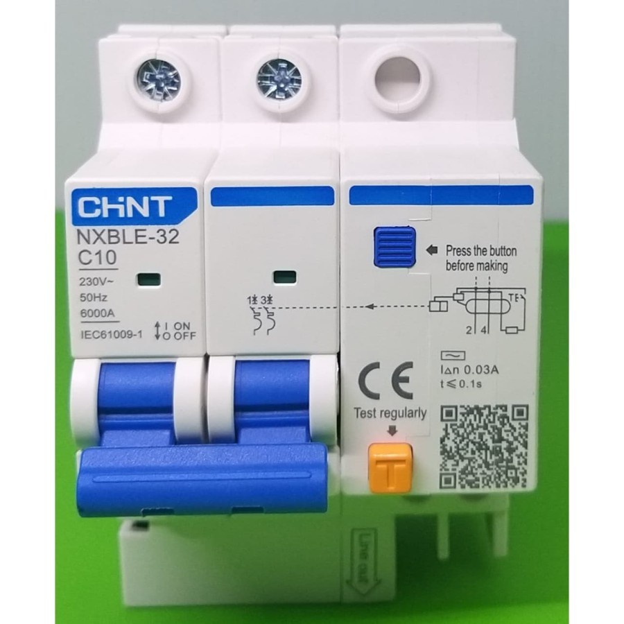 Jual CHINT RCBO ELCB+MCB NXBLE-32 2P 16A 30MA 6KA NON NETRAL PHASE TO PHASE | Shopee Indonesia