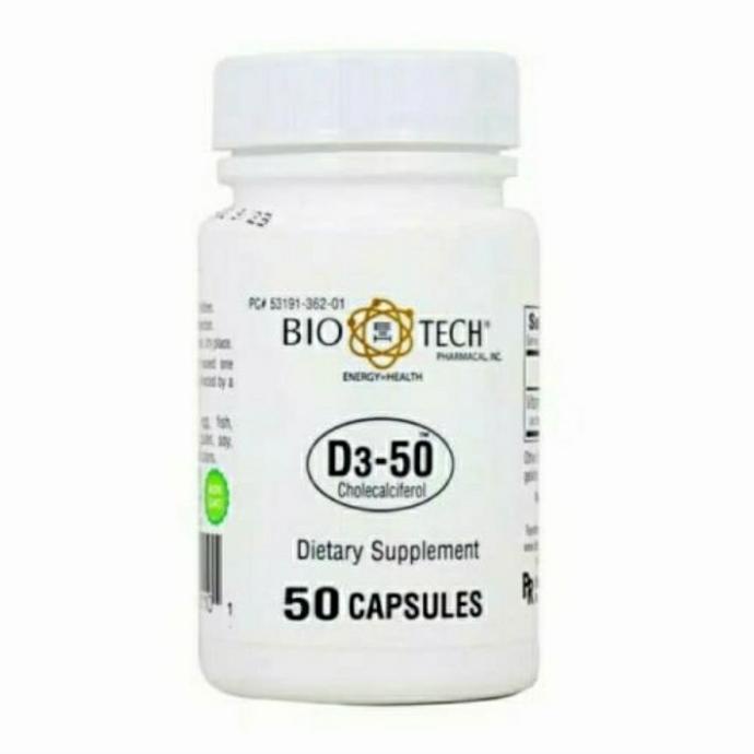 Jual bio tech pharmacal Vitamin D3-50 50000IU 50 kapsul kesehatan ...