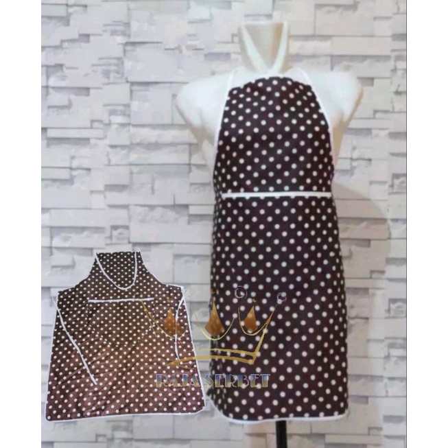Jual CELEMEK DEWASA KAIN POLKADOT / APRON MASAK KAIN | Shopee Indonesia