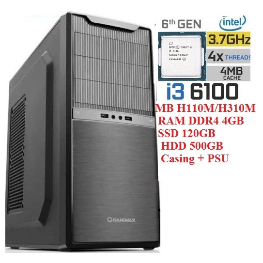 Jual Paket PC Intel GEN-6 Core i3 6100 MOBO H110 RAM DDR4 SSD HDD ...