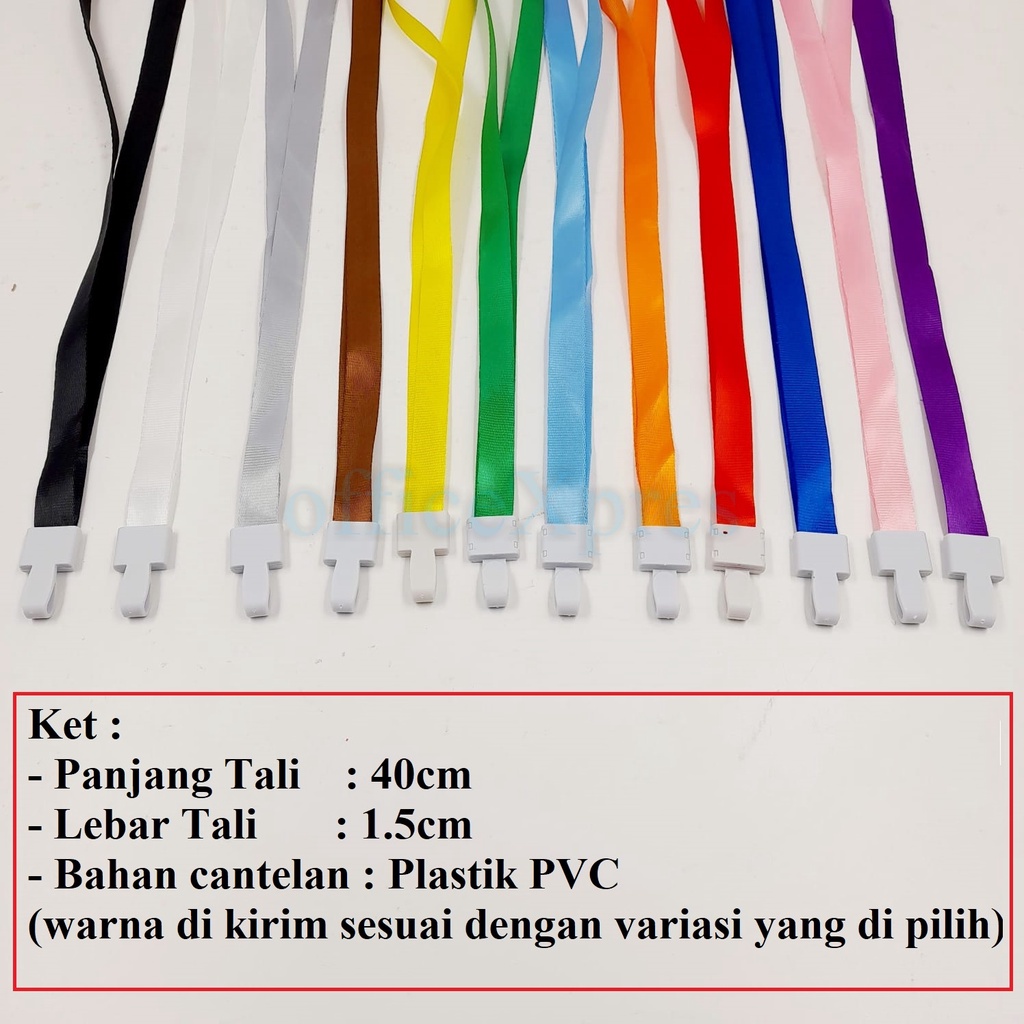 Jual Tali ID Card Nilon / Card Holder / Tali Name tag / Gantungan Kartu 2058 / Tali Id Card Klip ...