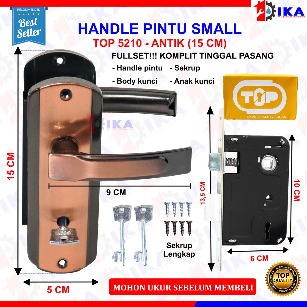 Jual NAPOLI TOP Gagang Kunci Pintu / Handle Pintu Komplit Ukuran Kecil ...