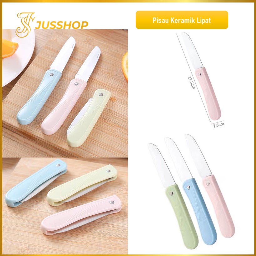 Jual Pisau Keramik Lipat Pisau Dapur Mini Lipat Travelling Pisau Pemotong Buah Sayur Anti Karat