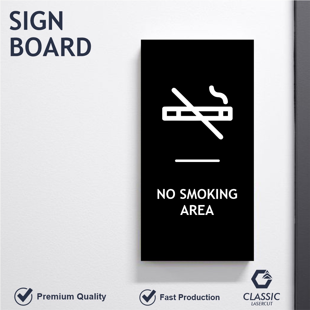 Jual Sign No Smoking Area / Sign Board Akrilik / Sign Acrylic Modern 15 ...