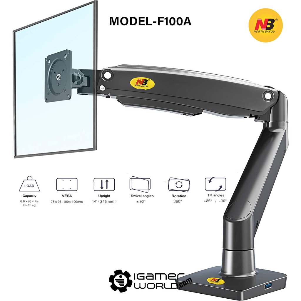 Jual NB North Bayou Model-F100A Monitor Arm Desk Mount | Shopee Indonesia
