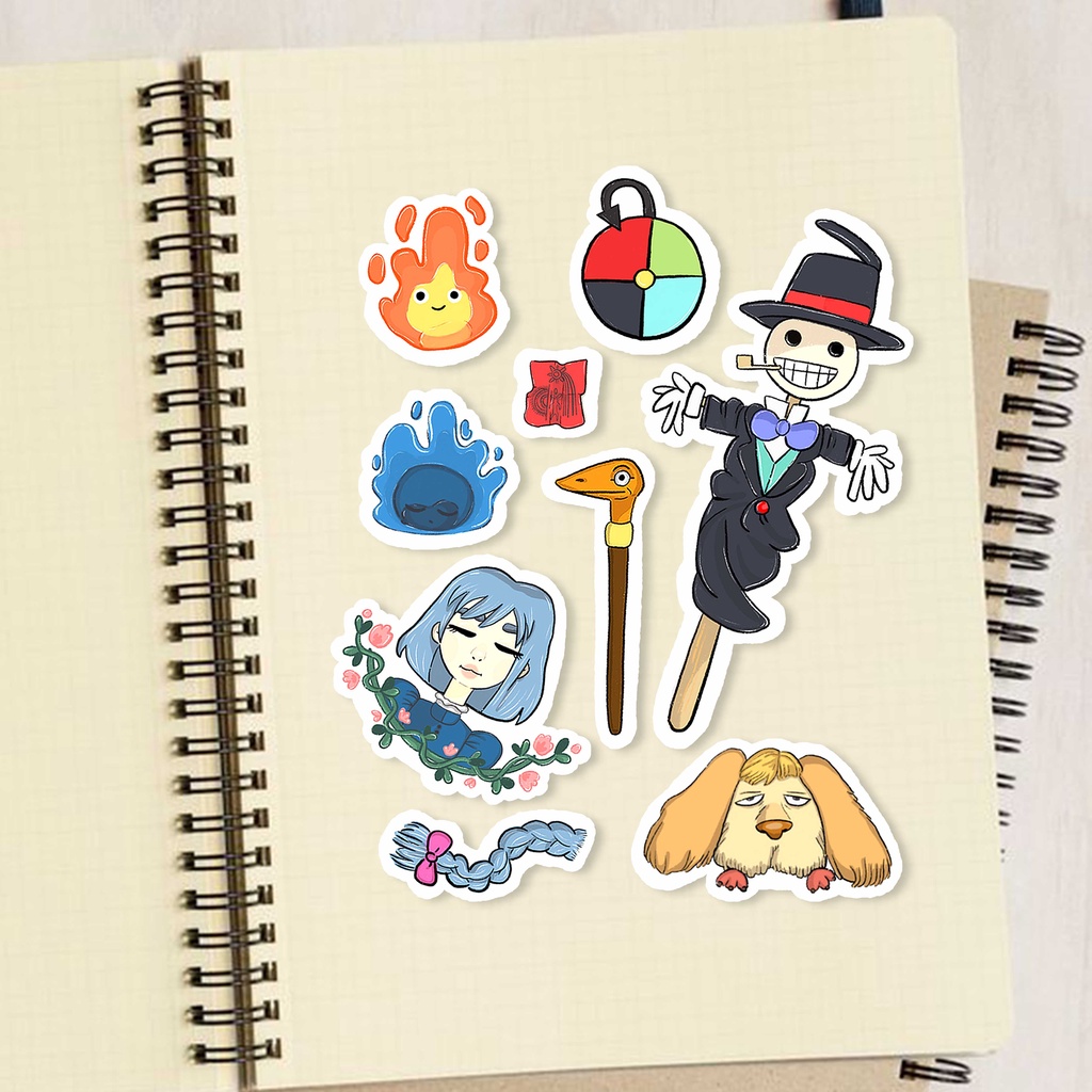 Jual Sticker Ghibli Howl's Moving Castle Aesthetic Stiker Waterproof ...
