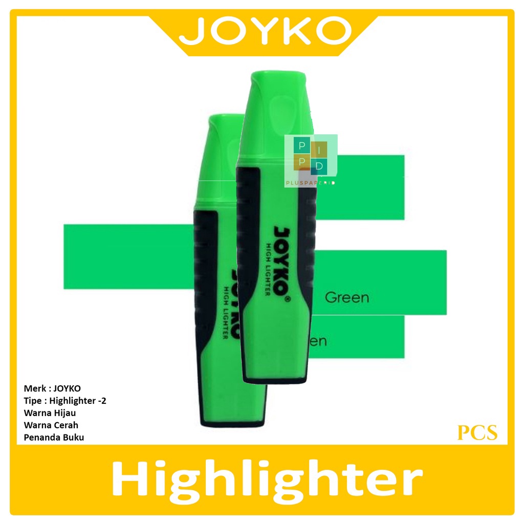 Jual JOYKO - Highlighter - HL-2 Warna Hijau - Pcs | Shopee Indonesia