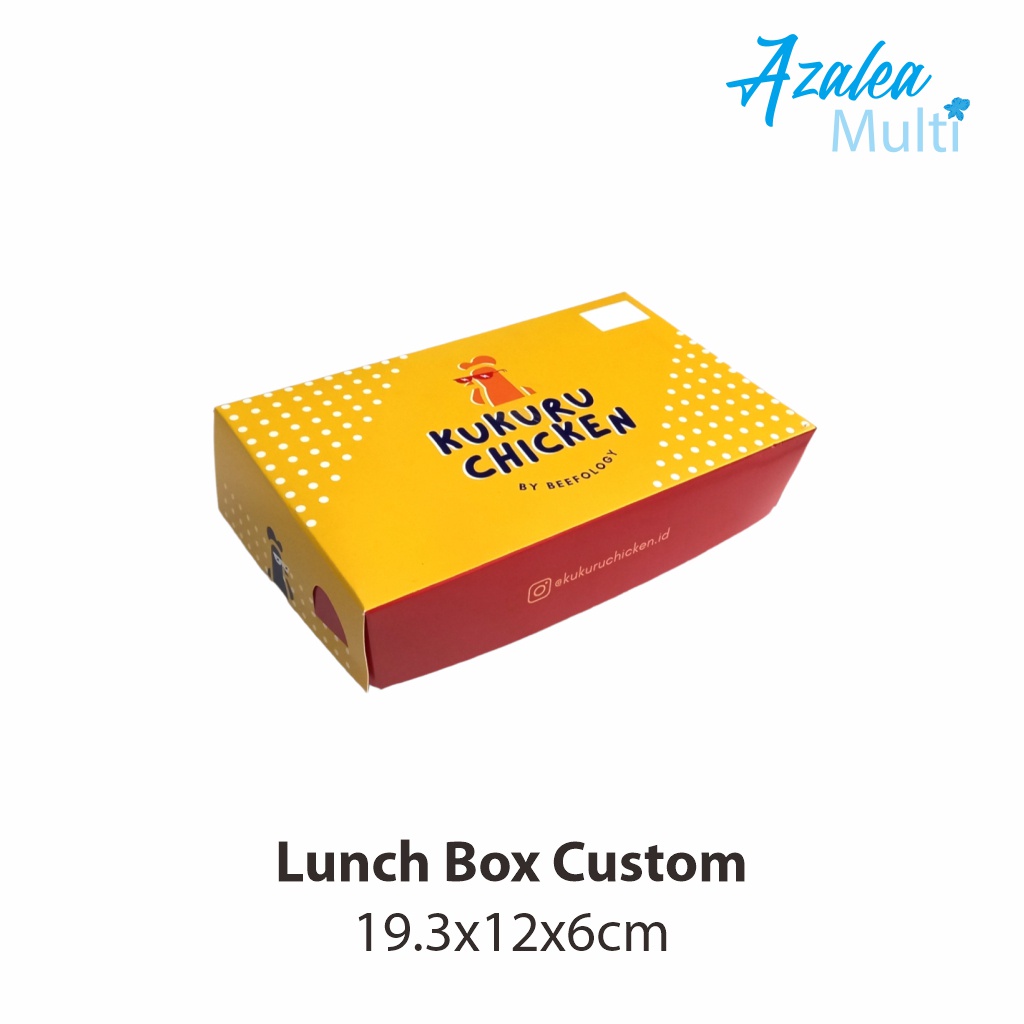 Jual Lunch Box Paper Custom 19.3x12x6cm Kardus Kemasan Makanan Dus ...
