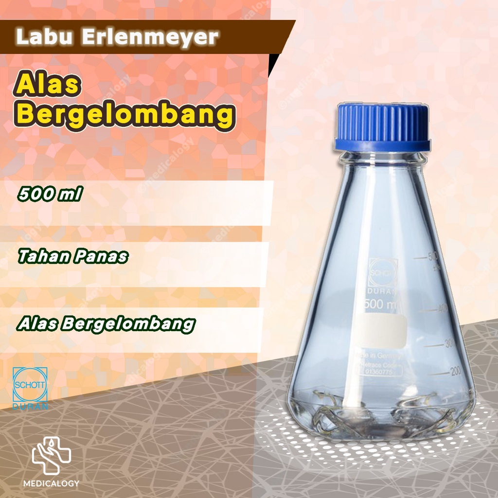 Jual Labu Erlenmeyer Alas Bergelombang 500 ml Duran 21283445 | Shopee ...