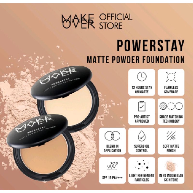 Jual MAKE OVER POWERSTAY MATTE POWDER FOUNDATION(KEMASAN BARU) | Shopee ...