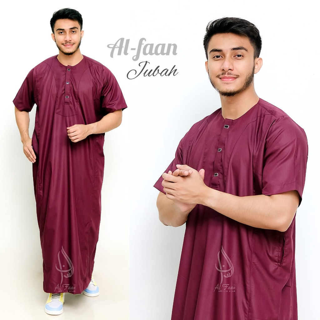 Jual Jubah Gamis Pria Jubba al faan lengan pendek Jubah pria muslim ...