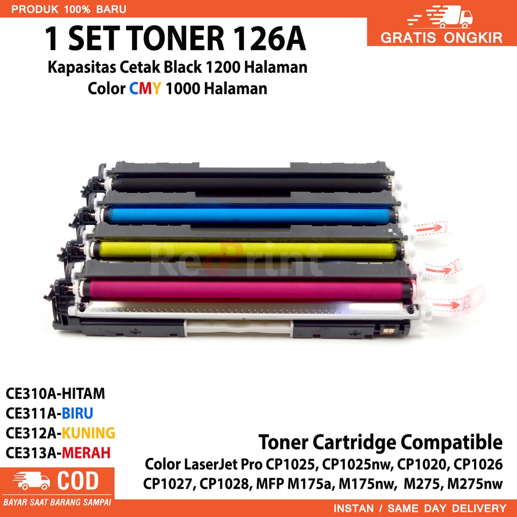 Jual Toner cartridge 126A compatible untuk printer HP Color LaserJet ...