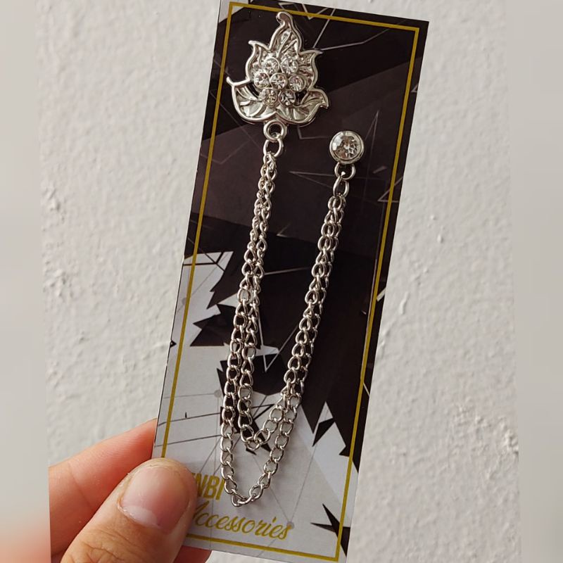 Jual Lapel pin rantai/bros rantai jas - daun bunga | Shopee Indonesia