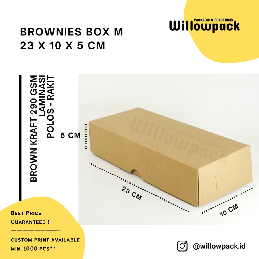 Jual DUS BROWNIES M 23x10x5 MEDIUM BOX KRAFT 290GSM LAMINASI SNACK ...